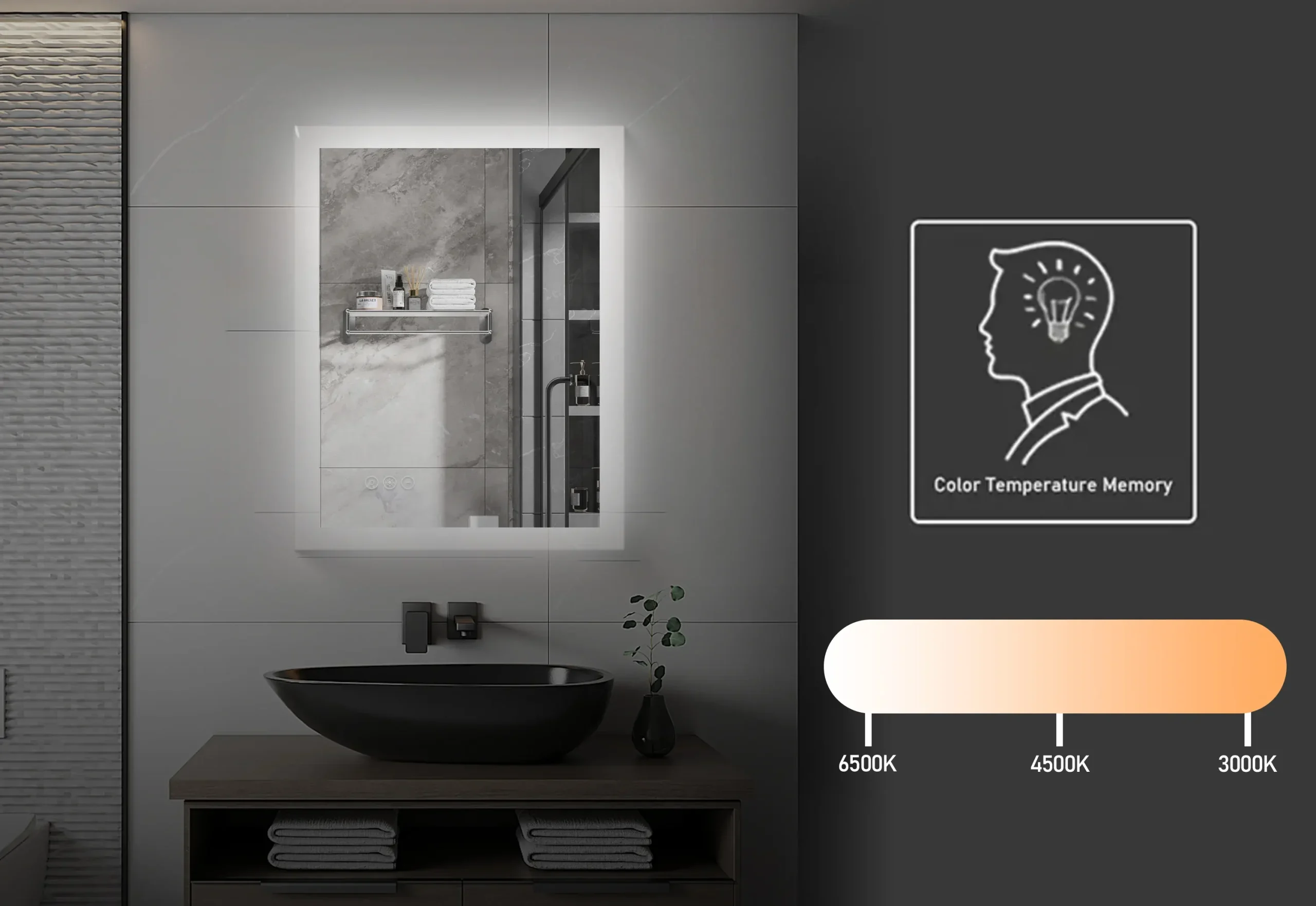 Aluminum Bathroom LED Mirror Cabinet Anti-fog Medicine Cabinet - Aosmay