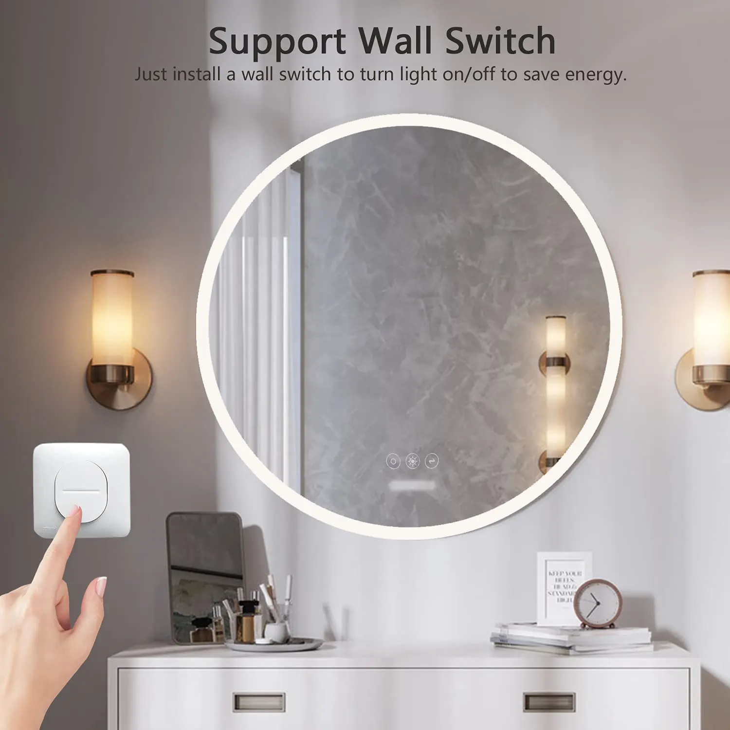 Bathroom Mirror with Switch | Aosmay